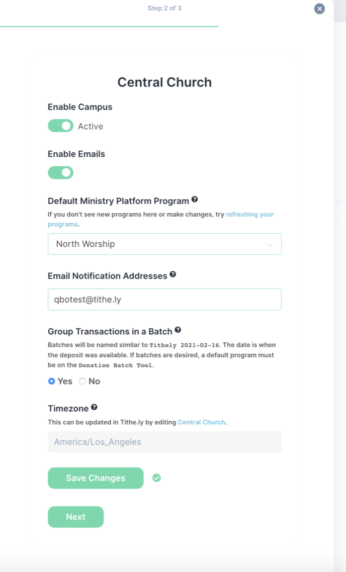 Ministry Platform Integration – Tithely