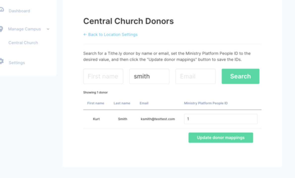 Ministry Platform Integration – Tithely