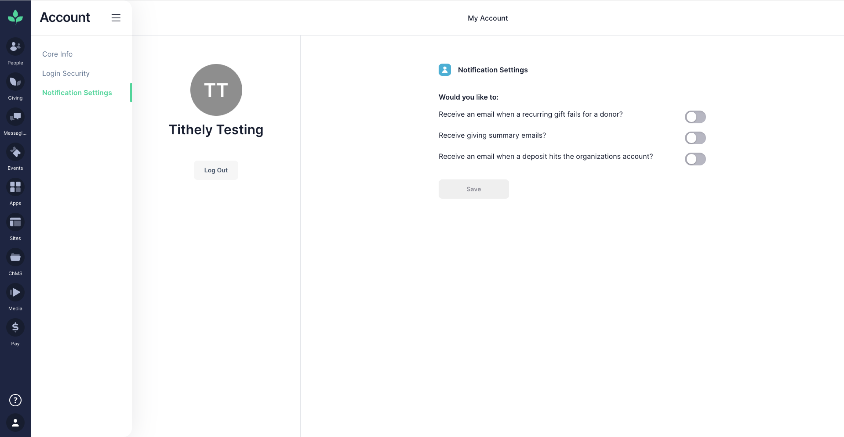How to Turn Notification Emails On/Off for my Tithely Account – Tithely