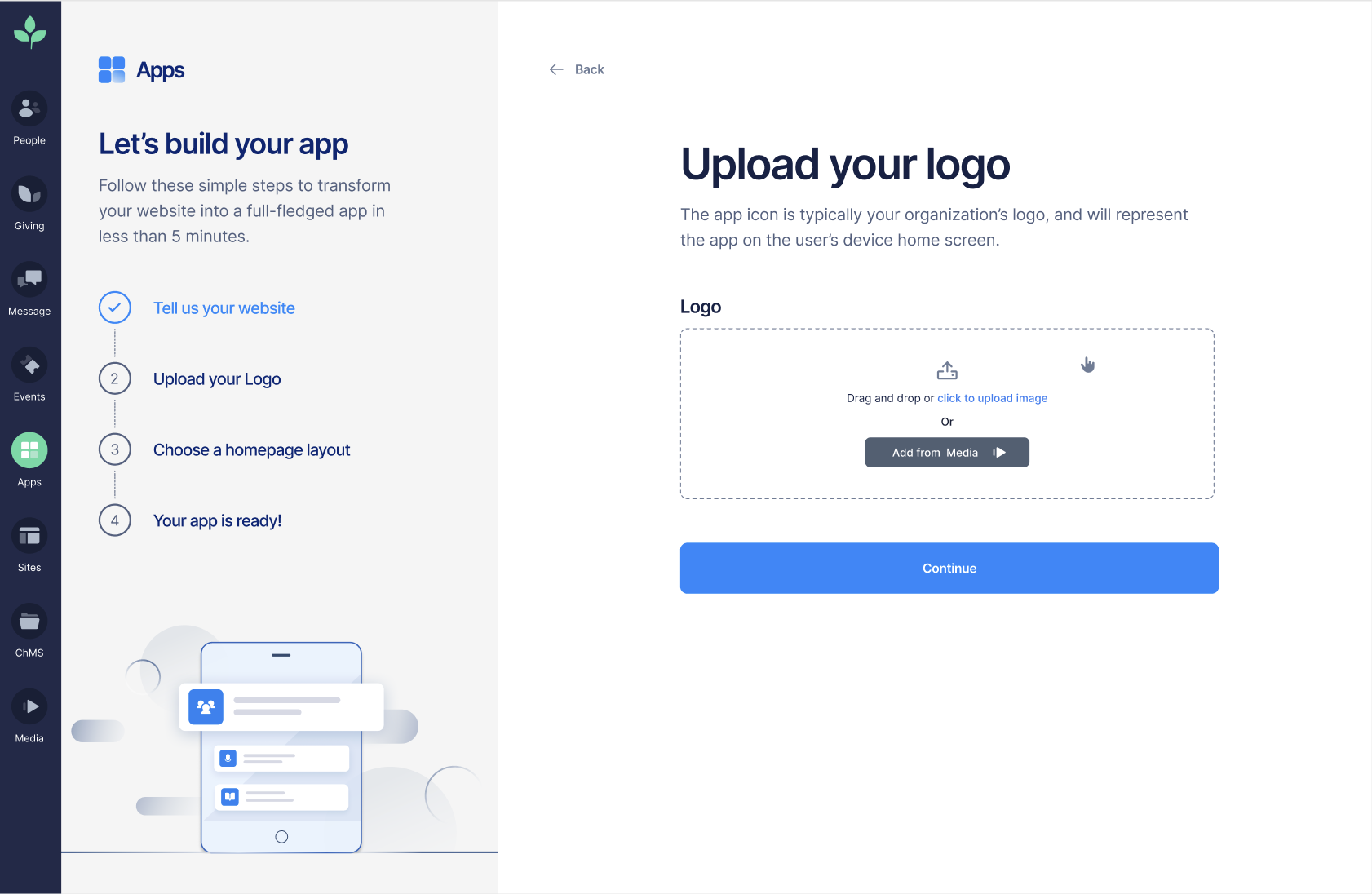 Getting Started Designing Your App – Tithely
