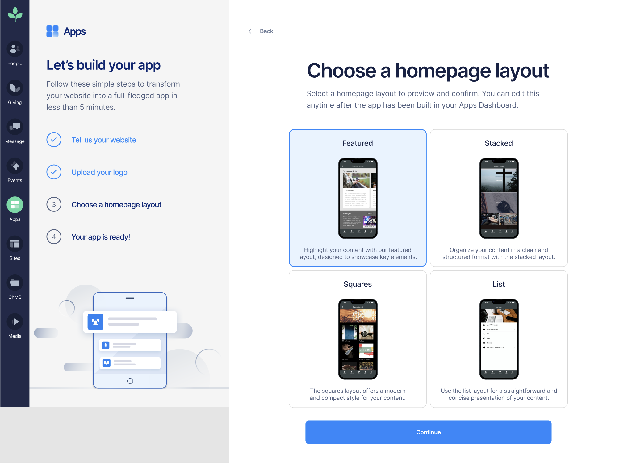 Getting Started Designing Your App – Tithely