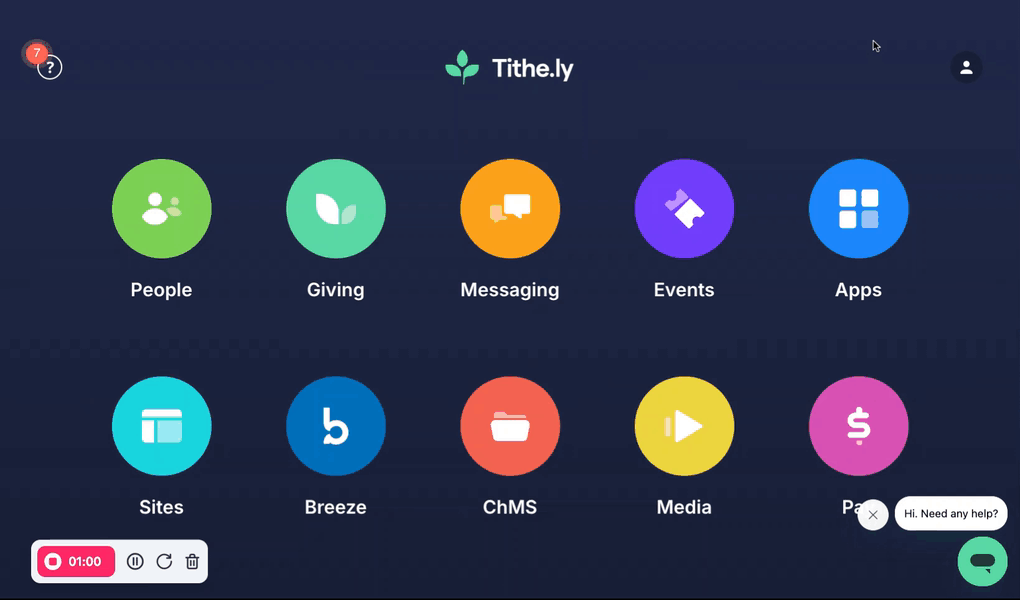 Updating Your My Account Area for Admins – Tithely