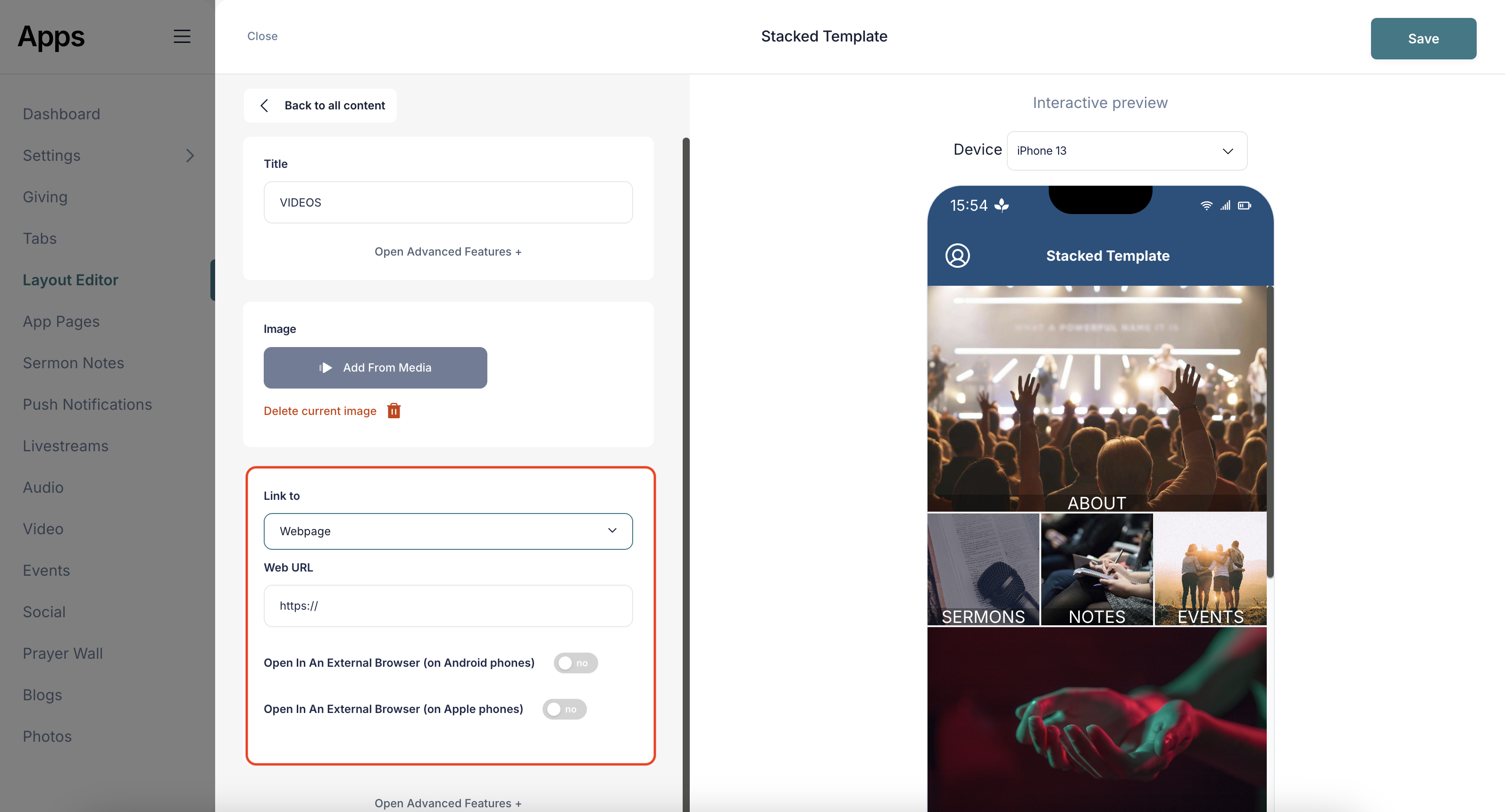 Church Apps Guide to Sunsetting the Social Tab & Using Web Links as an Alternative – Tithely