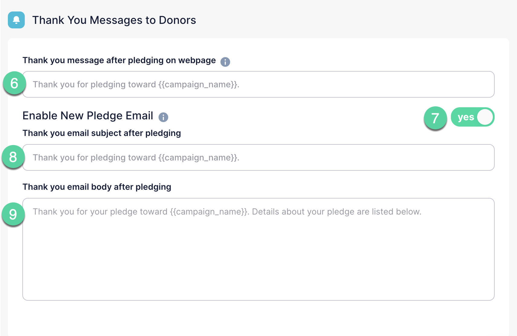 Pledge Campaign Notifications / Emails – Tithely